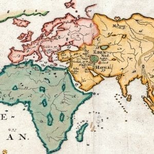 Vintage Map of The World in 1681