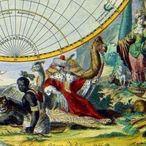 Vintage De Ram World Map 1683