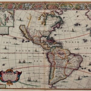 Vintage Map of America 1626