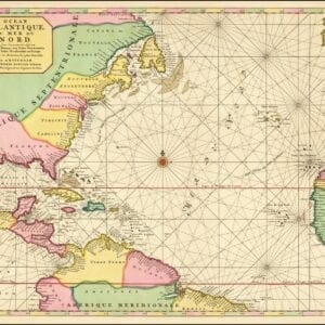 Vintage Map of Atlantic Ocean 1693