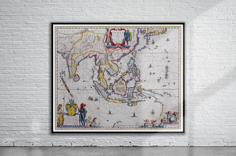 Vintage Map of South East Asia 1650