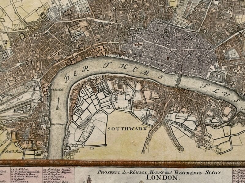 Vintage Map of London 1730