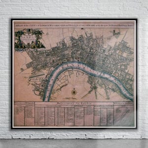 Vintage Map of London 1720