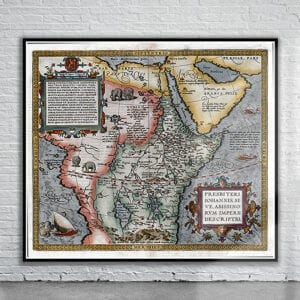 Vintage Map of Central Africa 1592
