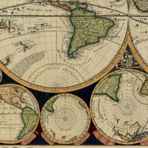 Vintage Seutter Map of the World 1706