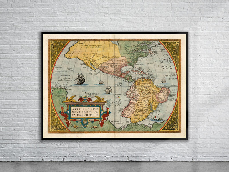 Vintage Map of America 1579