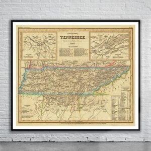 Vintage Map of Tennessee 1845
