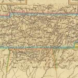 Vintage Map of Tennessee 1845