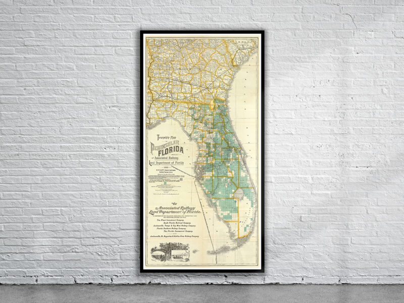 Vintage Map of Florida 1890
