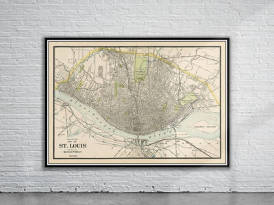 Vintage Map of St. Louis 1898