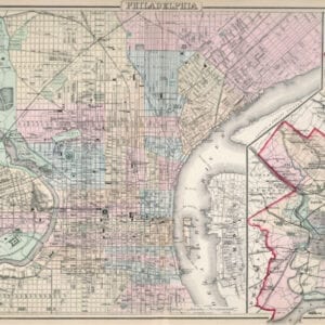 Vintage Map of Philadelphia 1884