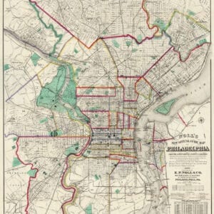 Vintage Map of Philadelphia 1890