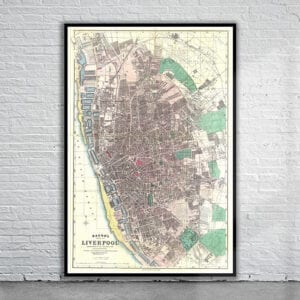 Vintage Map of Liverpool 1890