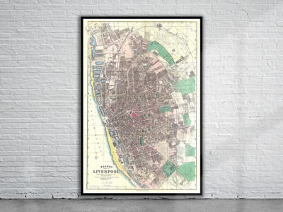 Vintage Map of Liverpool 1890