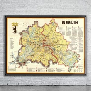 Vintage Map of Berlin Wall 1962