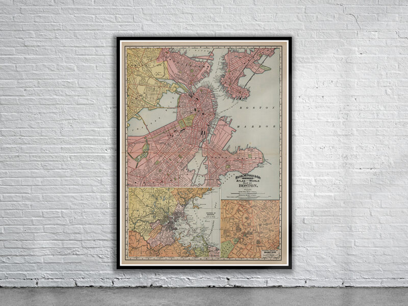 Vintage Map of Boston 1891