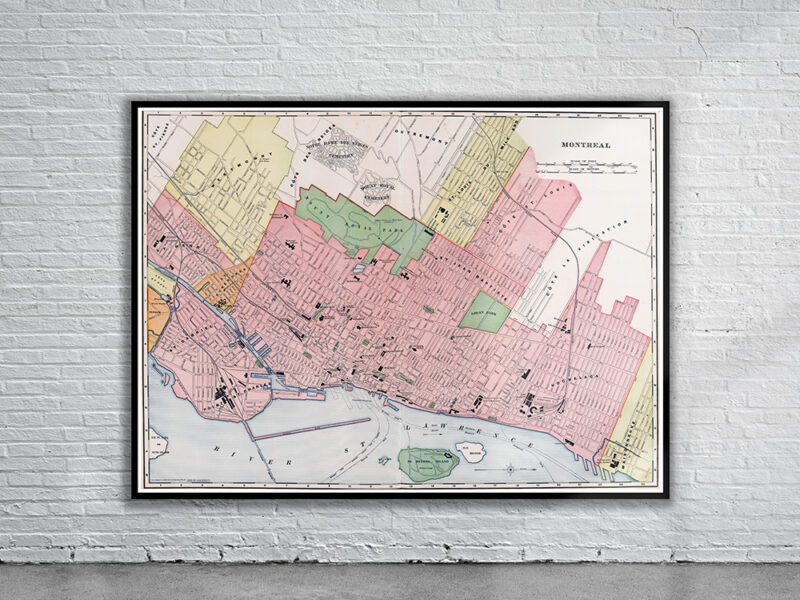 Vintage Map of Montreal 1898