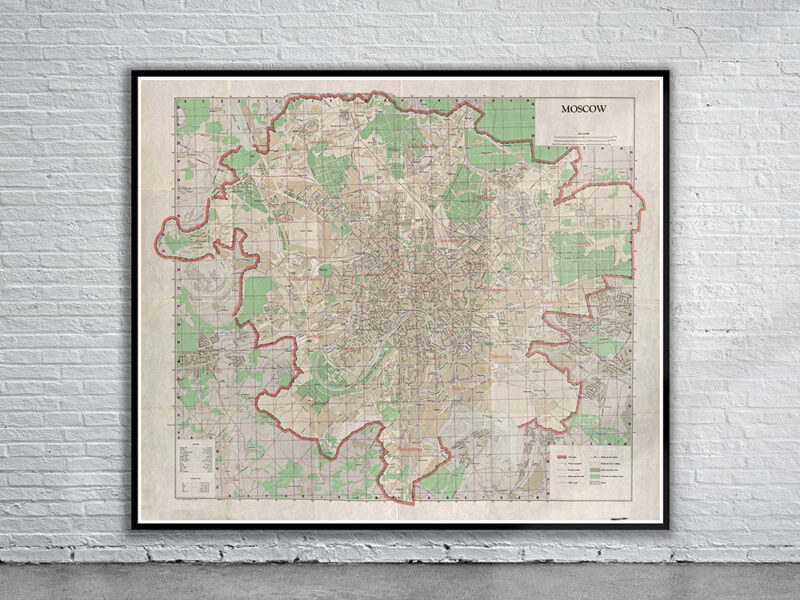 Vintage Map of Moscow 1957