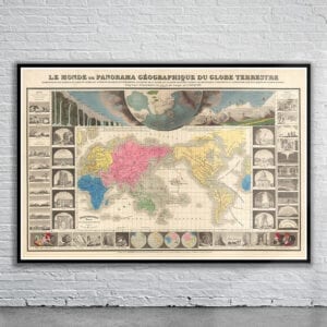 Vintage Map of the World 1854