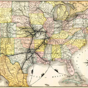 Vintage Missouri Pacific Railroad Map 1886