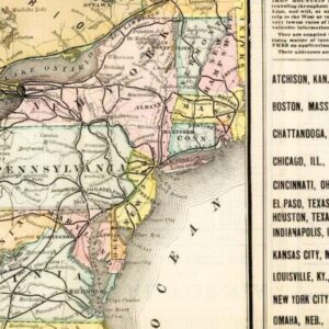 Vintage Missouri Pacific Railroad Map 1886