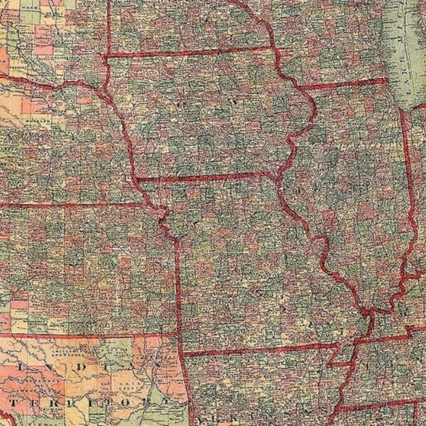 Vintage Map of the United States 1883