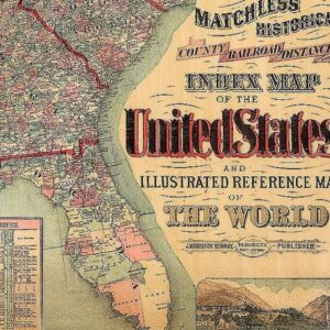 Vintage Map of the United States 1883