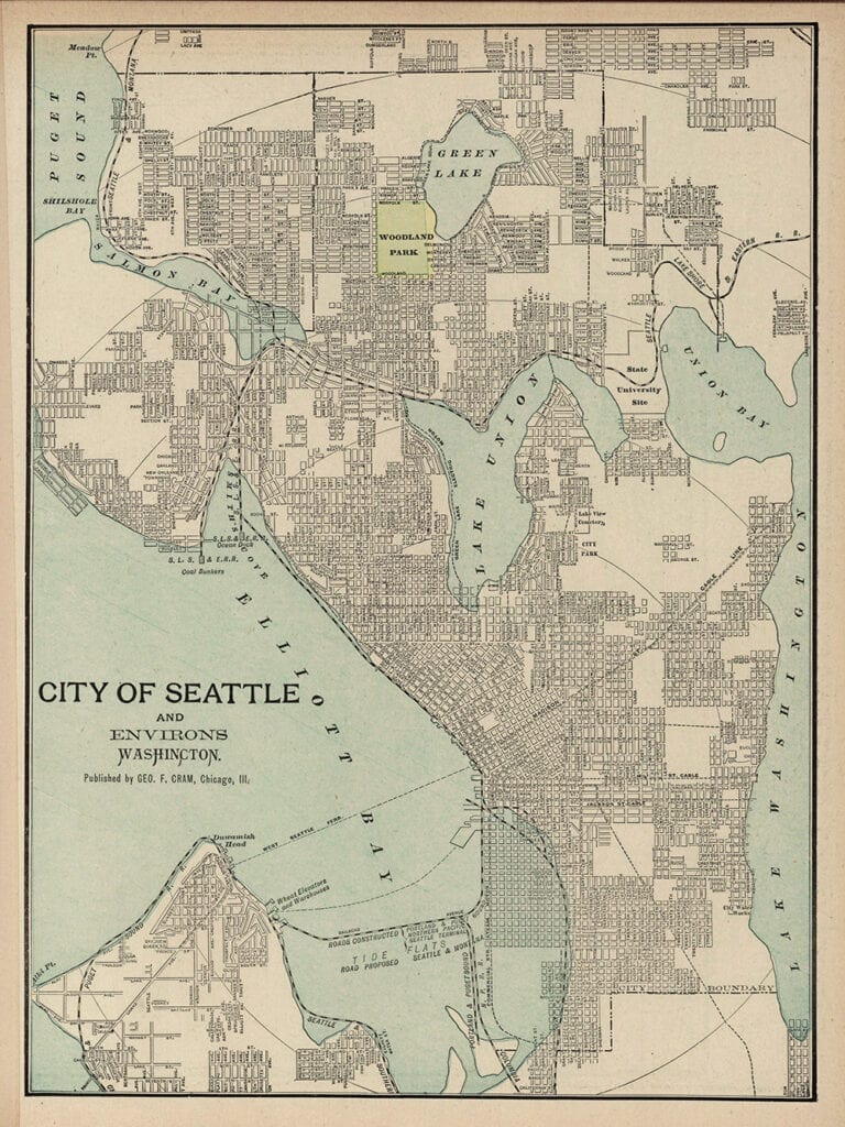 Vintage Map of Seattle 1897