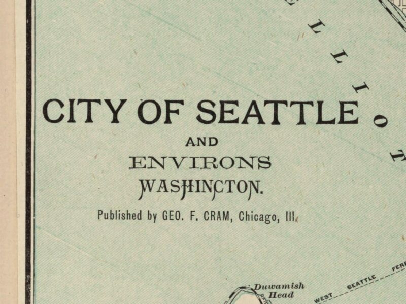 Vintage Map of Seattle 1897