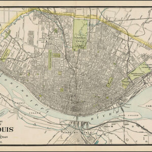 Vintage Map of St. Louis 1898