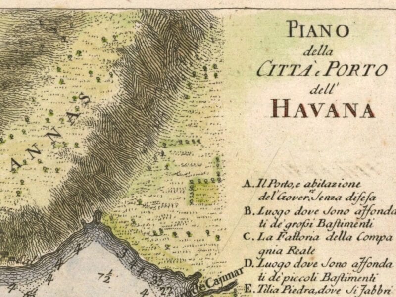 Vintage Map of the City of Havana 1763
