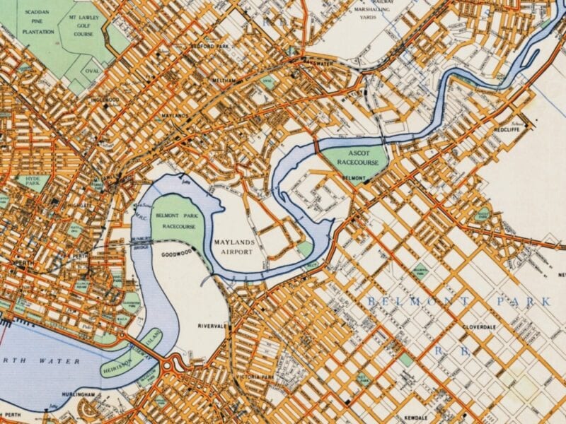 Vintage Map of Perth 1952