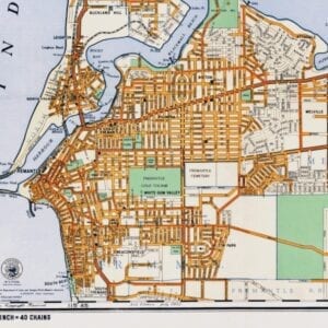 Vintage Map of Perth 1952