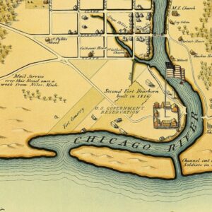 Vintage Map of Chicago 1833