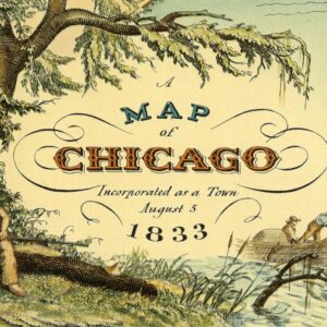 Vintage Map of Chicago 1833