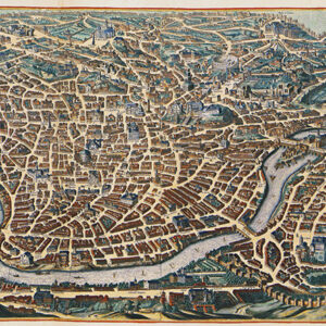 Vintage Panoramic View of Rome 1704