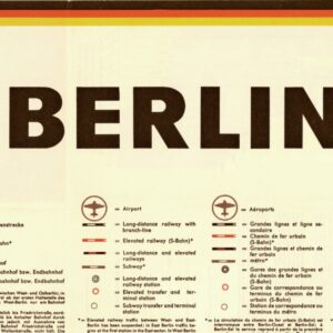 Vintage Map of Berlin Wall 1962