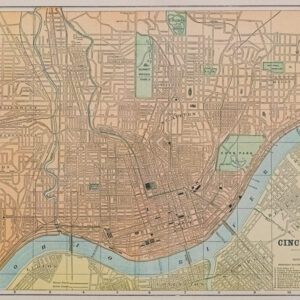 Vintage Map of Cincinnati 1890