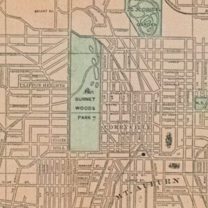 Vintage Map of Cincinnati 1890