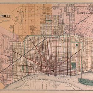 Vintage Map of Detroit 1893