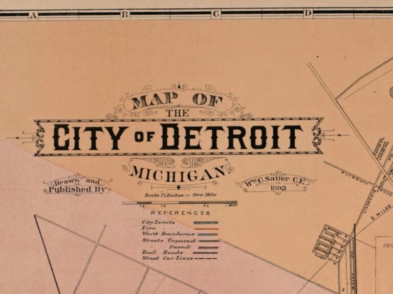 Vintage Map of Detroit 1893