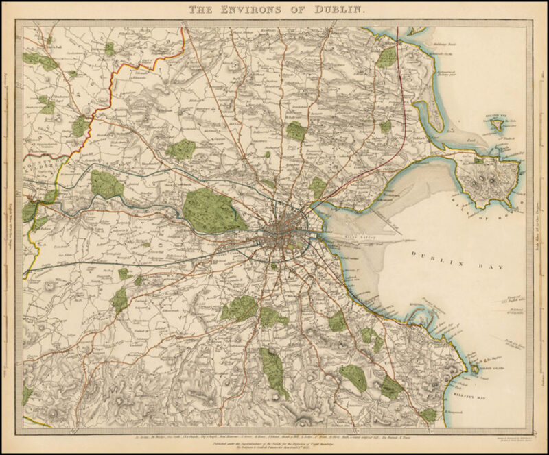 Vintage Map of Dublin 1837