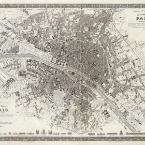 Vintage Map of Paris 1860