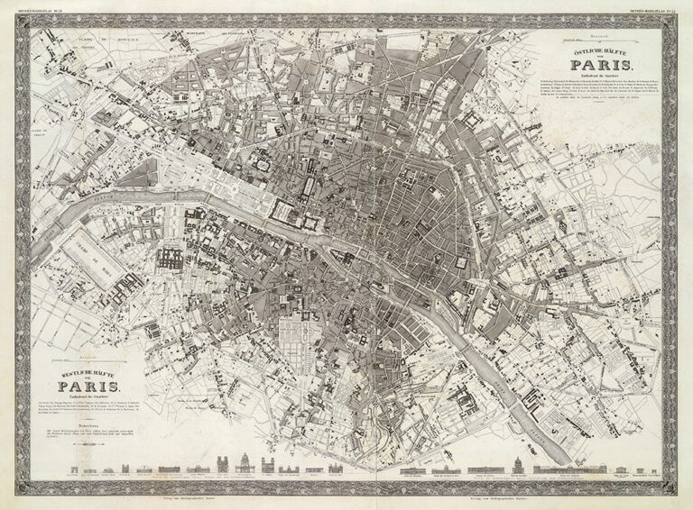 Vintage Map of Paris 1860