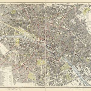 Vintage Map of Paris 1883