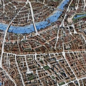 Vintage Birdseye View of London 1851