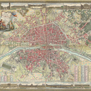 Vintage Map of Paris 1784