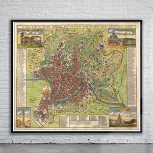 Vintage Map of Rome 1721