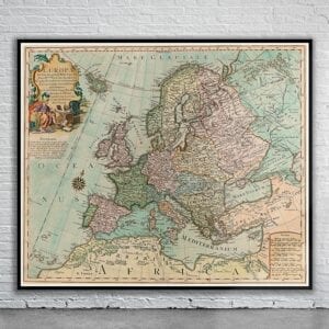 Vintage Map of Europe 1757