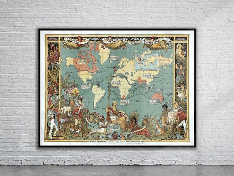 Vintage Map of the British Empire 1886